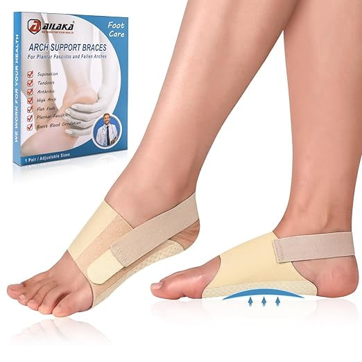 Ailaka Arch Support Braces for Plantar Fasciitis, Adjustable Arch ...