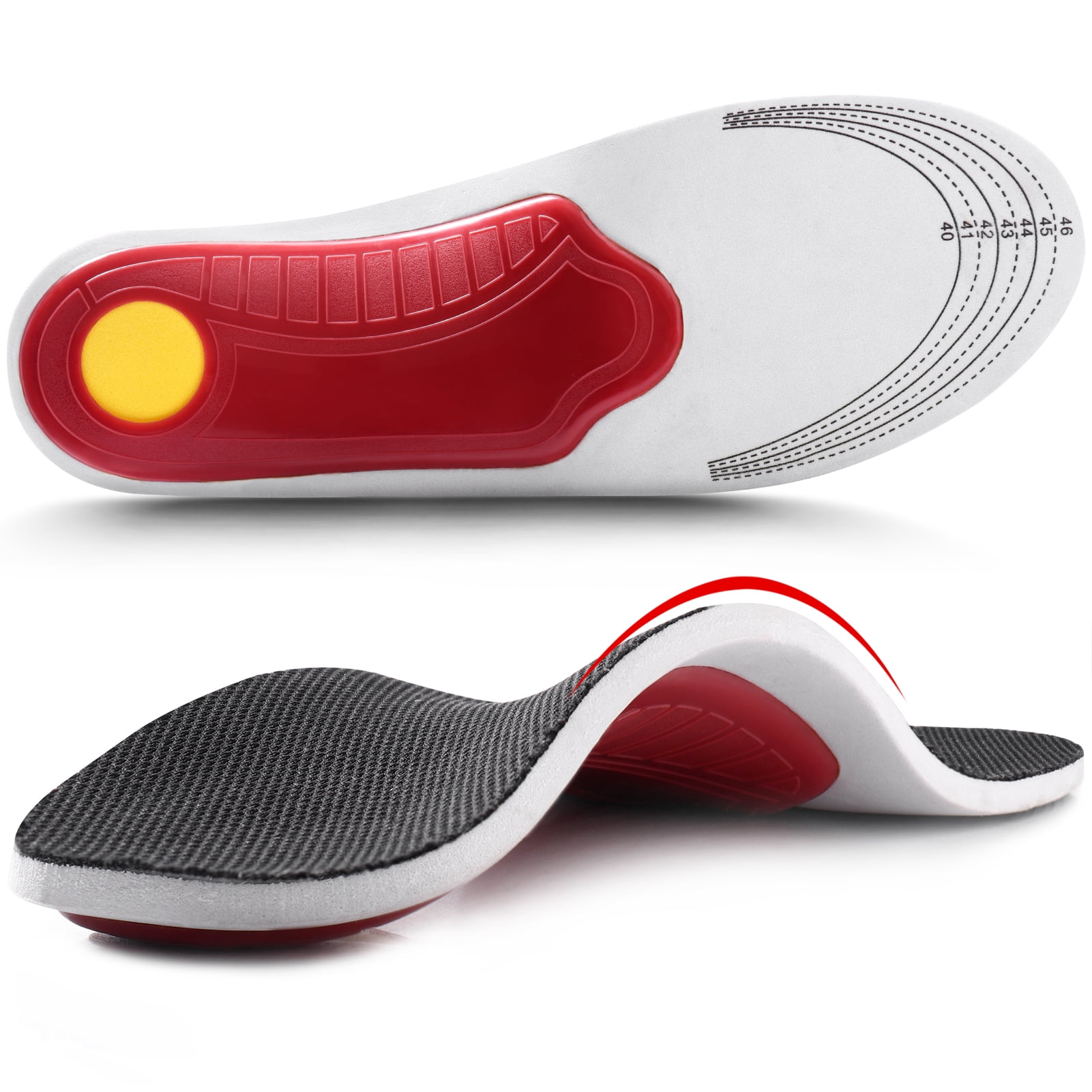 Ailaka High Arch Support Insoles, Orthotic Inserts for Flat Feet, Arch ...