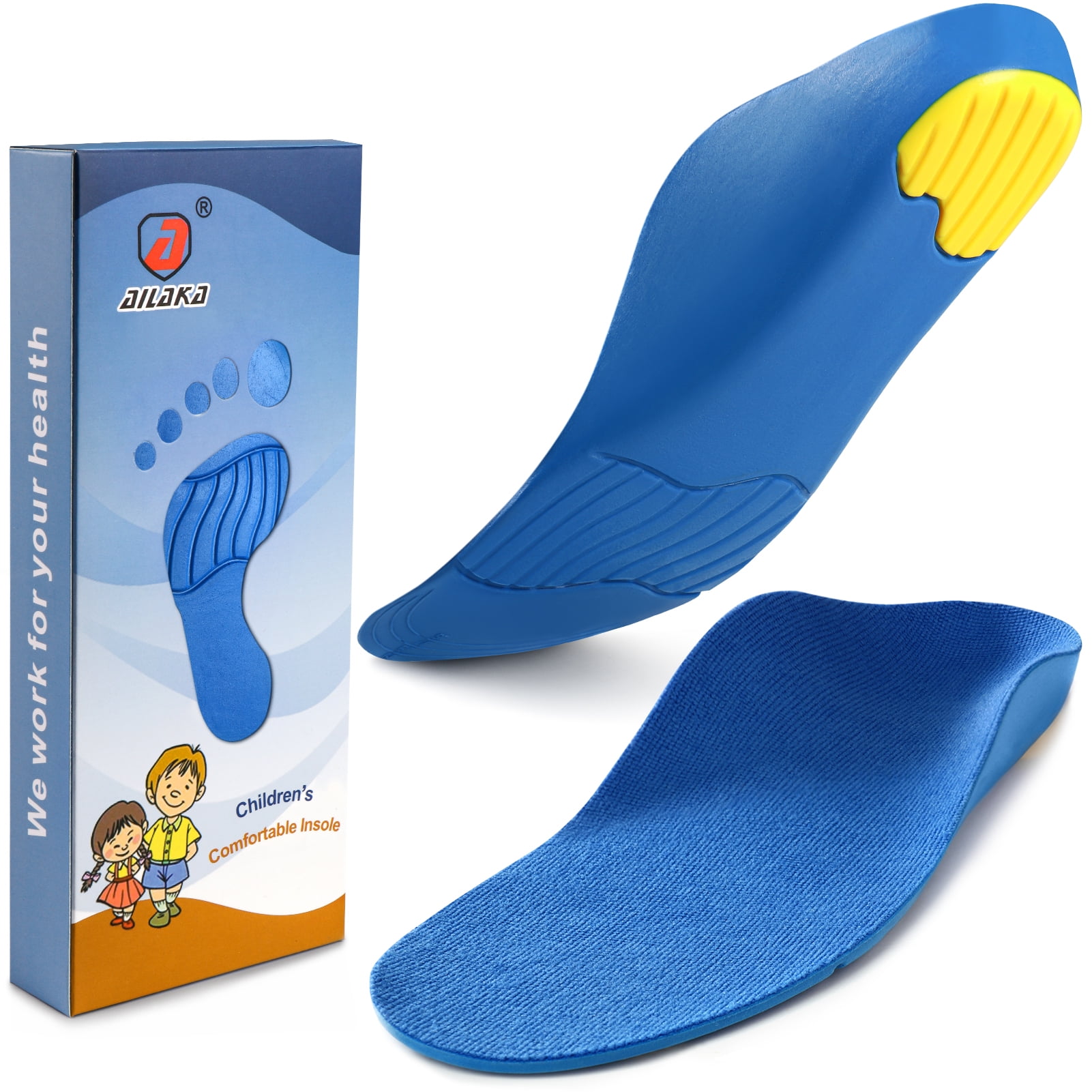 Ailaka Kids Orthotic Arch Support Shoe Insoles, Blue, 10.5-12.5 M Little Kid, 1 Pair - Walmart.com