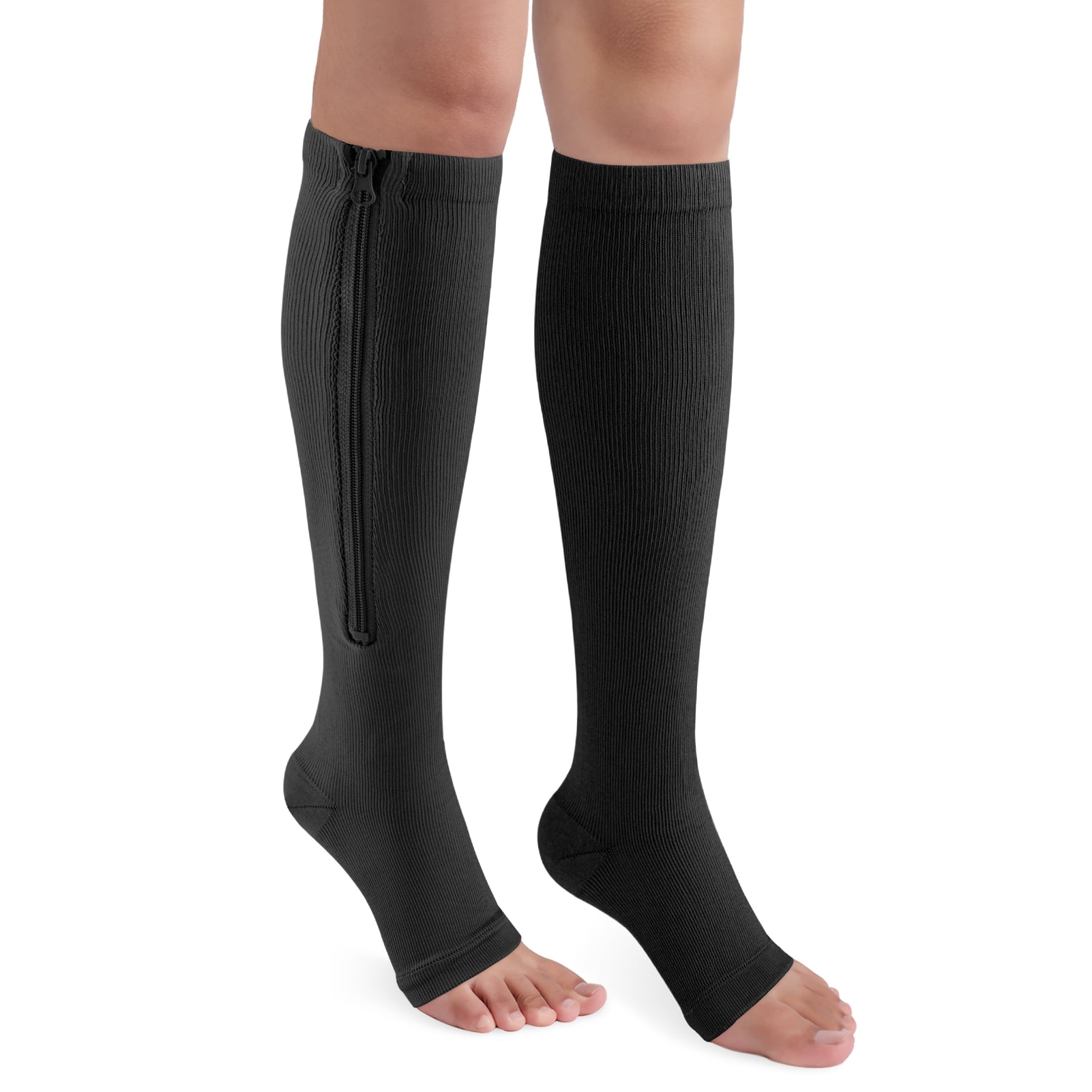 Ailaka Zipper Compression Socks 15-20 mmHg for Women & Men - Open Toe ...