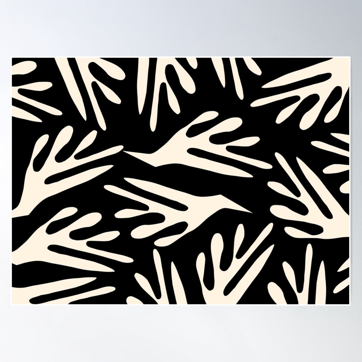 Ailanthus Cutouts Abstract Pattern In Black And Almond Cream Poster ...