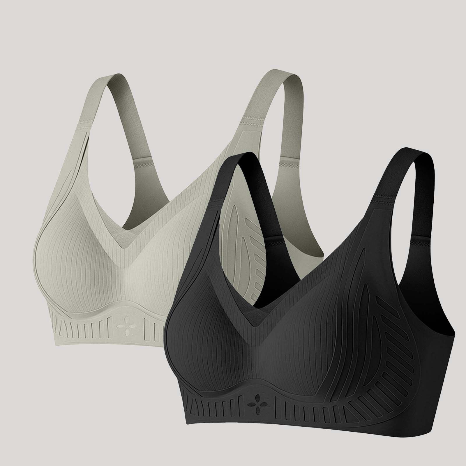 Ailaofu 2 Pack Women's Solid Color Push Up Bra Seamless Lift Support ...