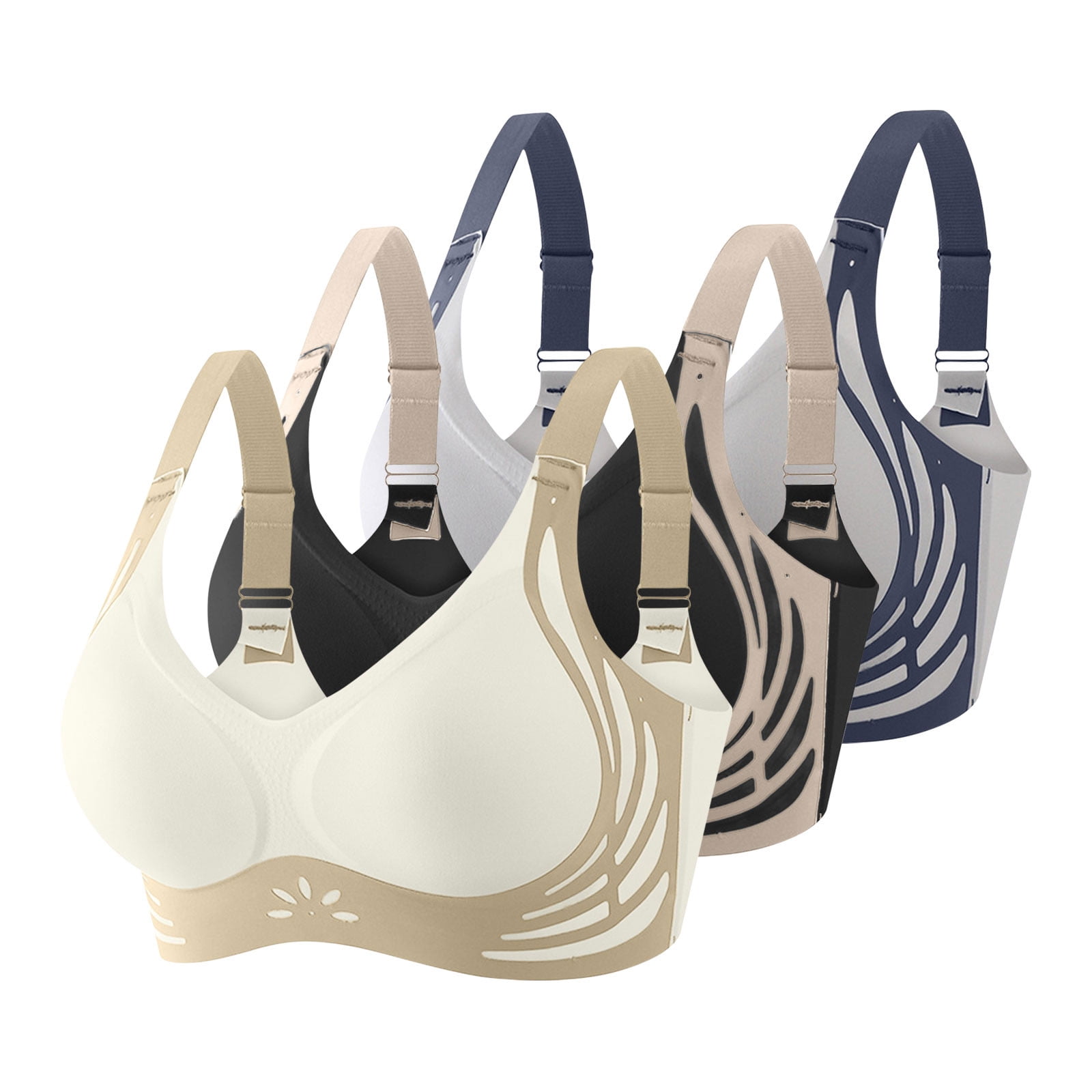 Ailaofu 3 PCS Powerful Push-Up Seamless Bra Wireless Bras with Support ...