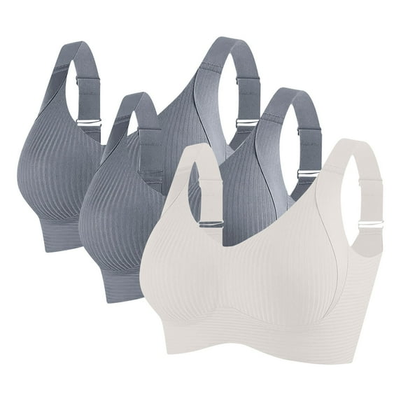 Ailaofu 3 Pack Seamless Wirefree Sports Bra for Women Adjustable ...