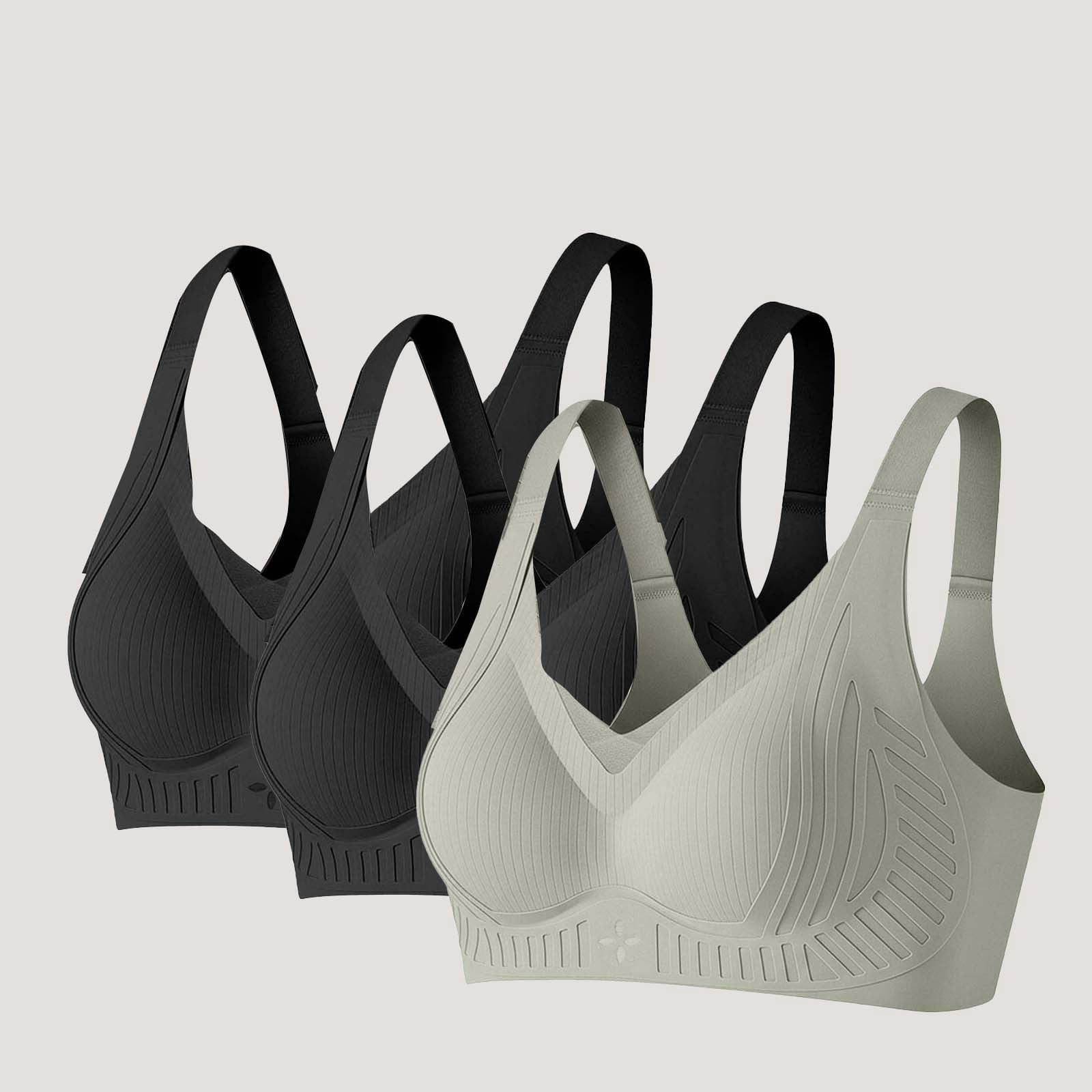 Ailaofu 3 Pack Women's Solid Color Push Up Bra Seamless Lift Support ...