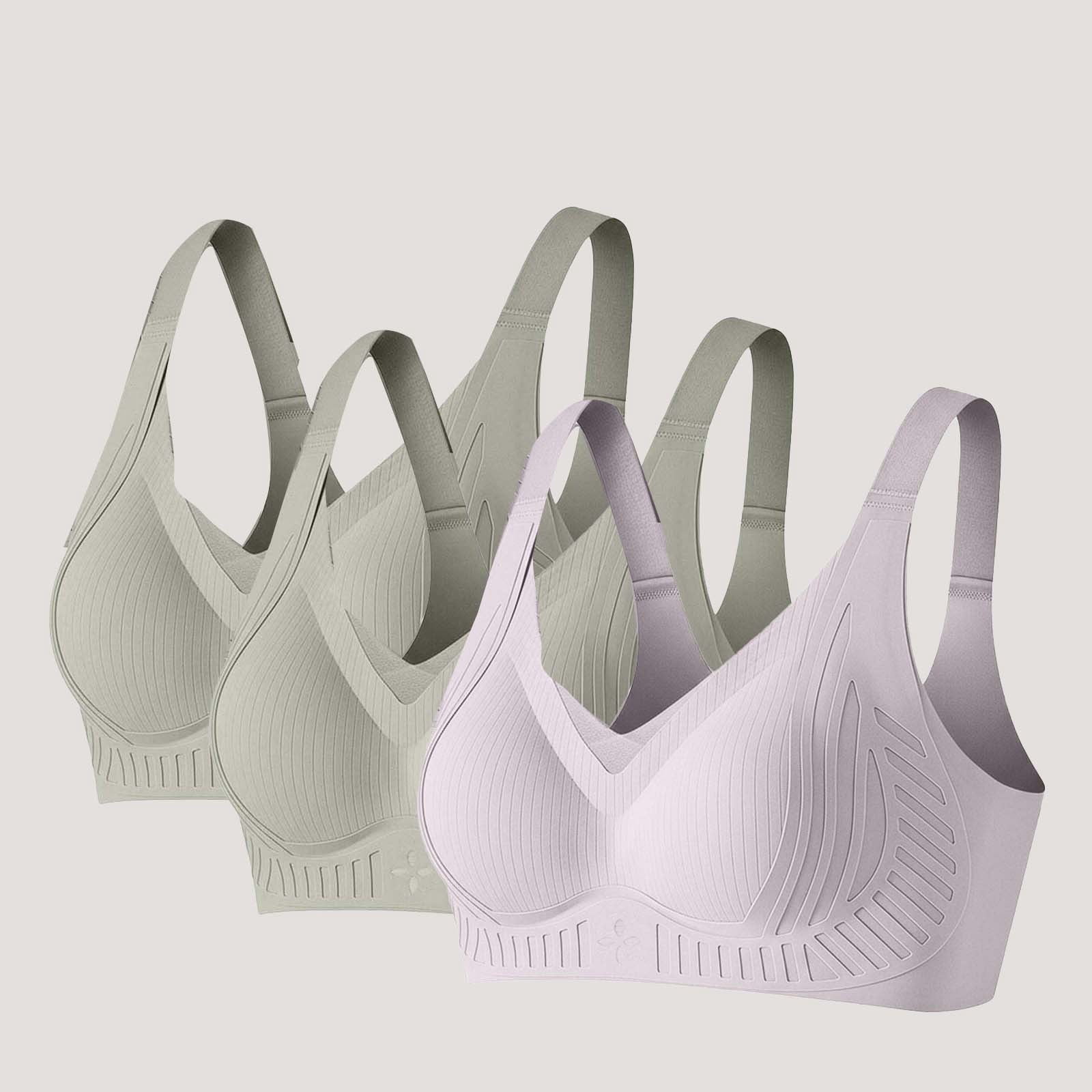 Ailaofu 3 Pack Women's Solid Color Push Up Bra Seamless Lift Support ...