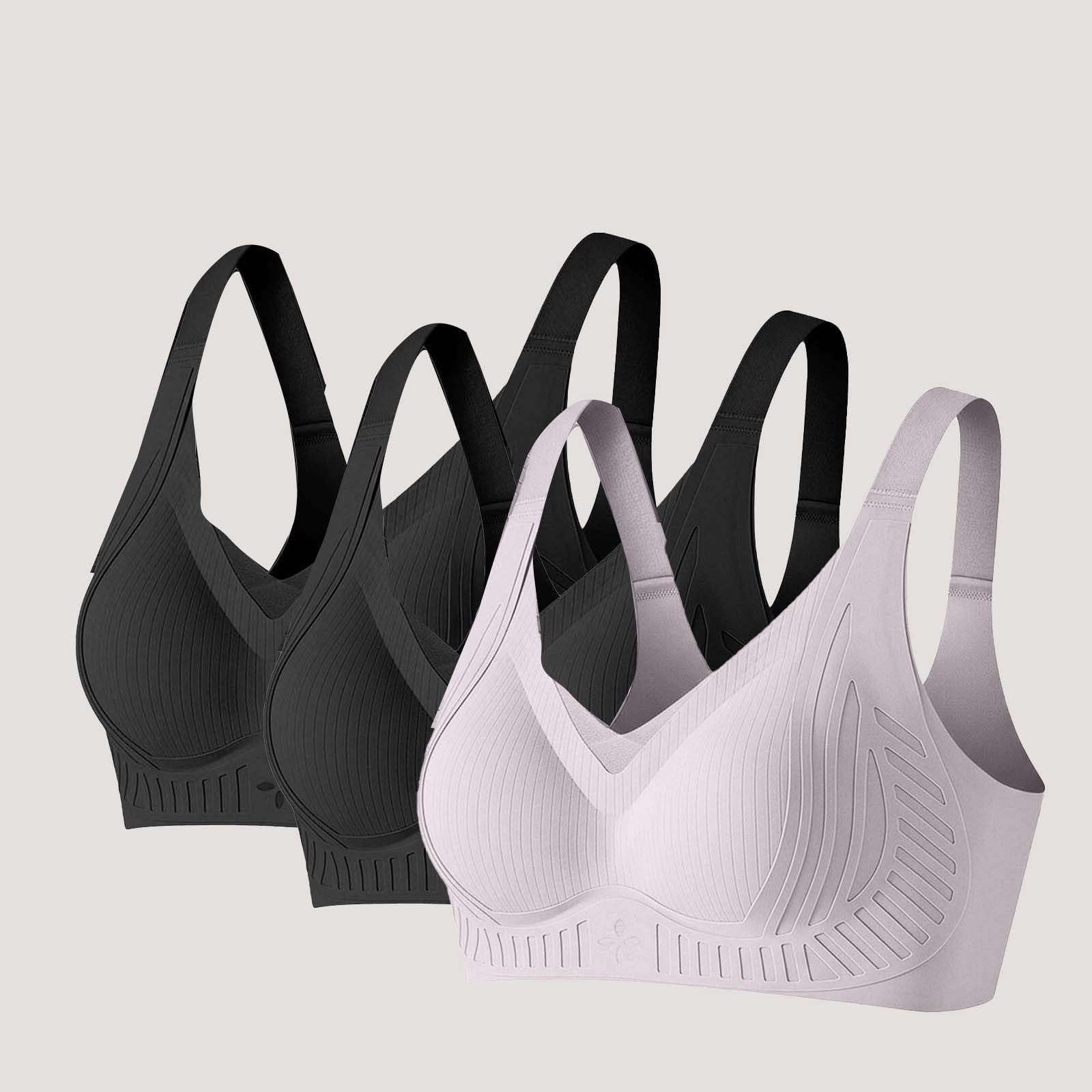 Ailaofu 3 Pack Women's Solid Color Push Up Bra Seamless Lift Support ...
