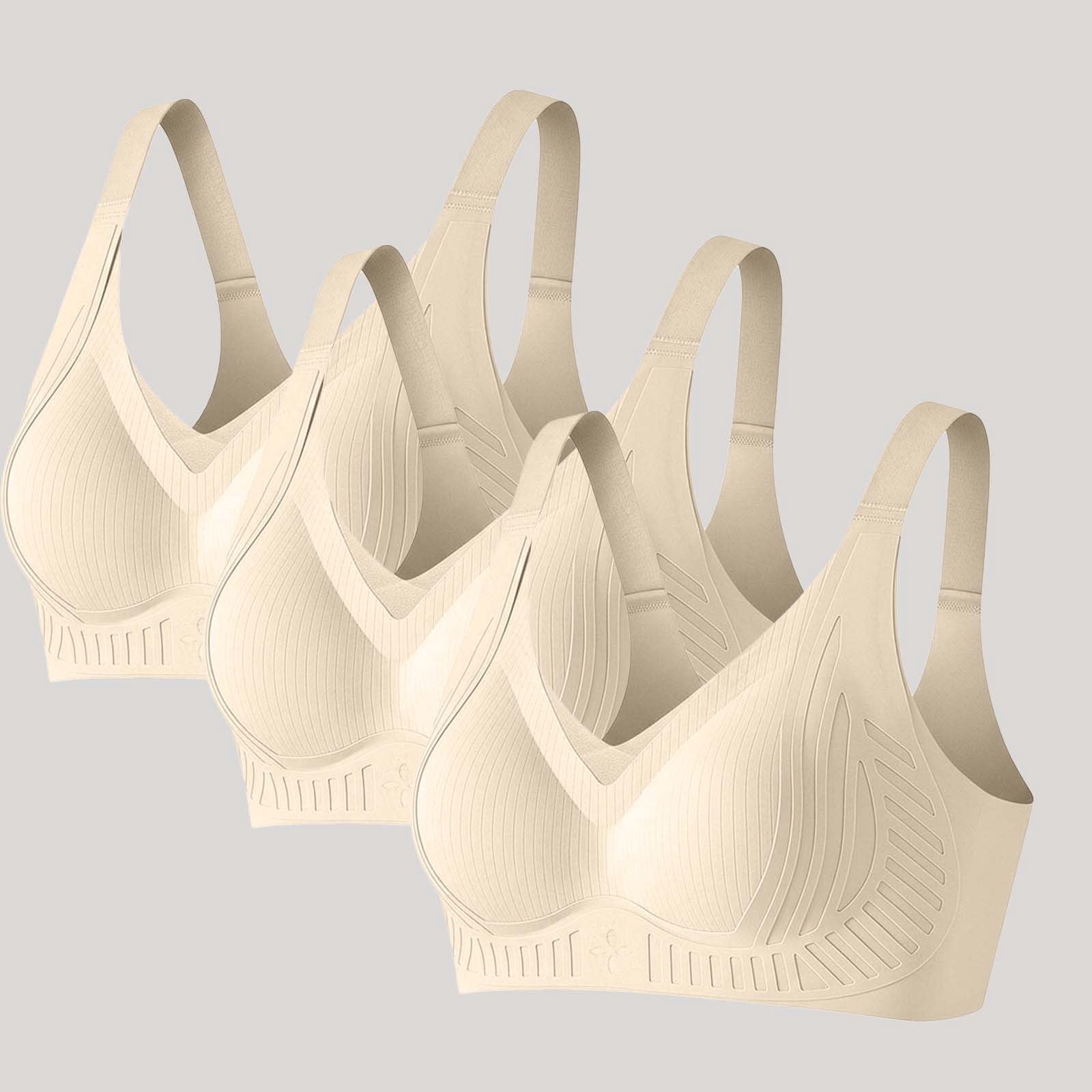 Ailaofu 3 Pack Women's Solid Color Push Up Bra Seamless Lift Support ...