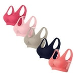 Ailaofu 5 Pcs Sports Bra for Women, No Underwire Wireless Bralette ...