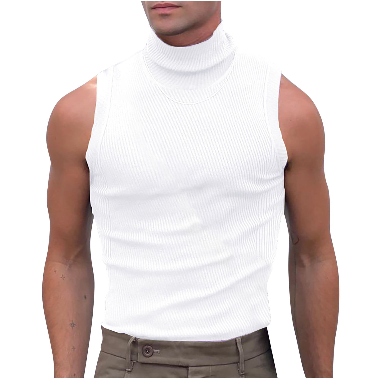 Ailaofu Men's Solid Color Fashionable Fitness Sports Knitted Sexy Slim ...