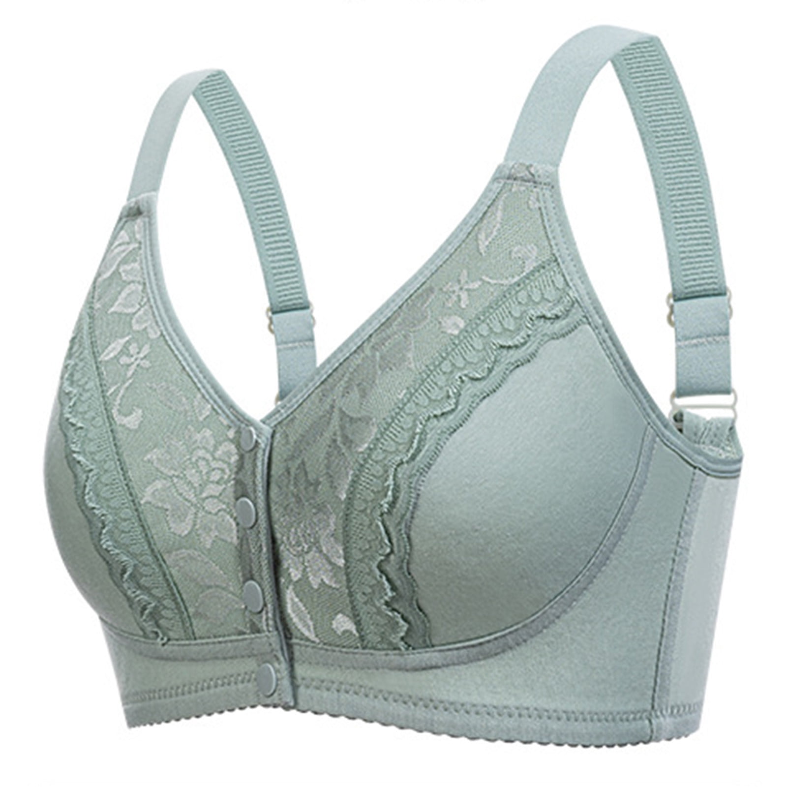 Ailaofu Plus Size Women's Bras Front Closure No Underwire Bra Push Up ...