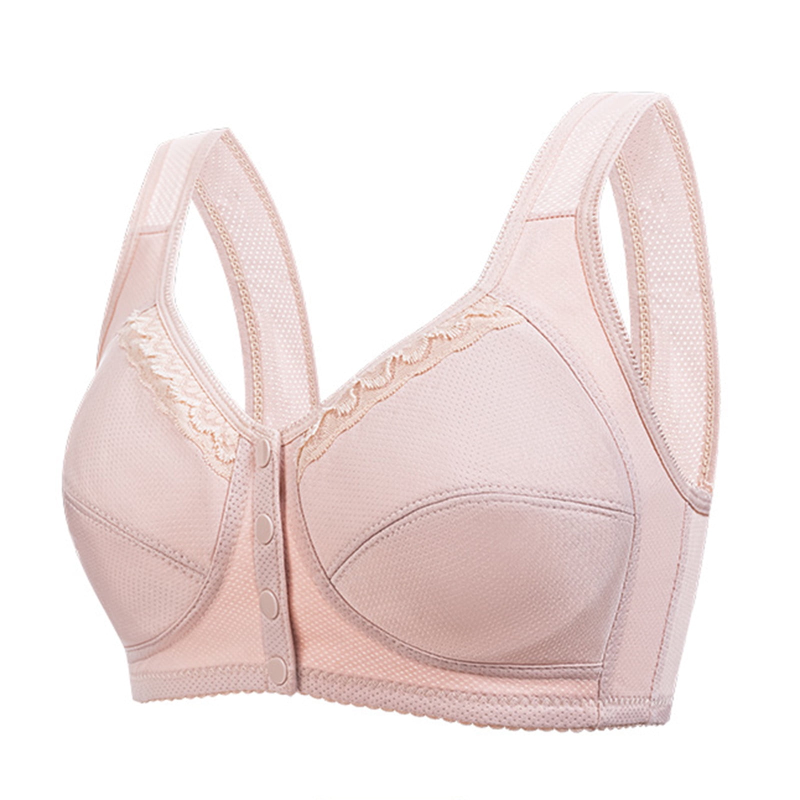 Ailaofu Plus Size Women's Bras Front Closure No Underwire Bra Push Up ...