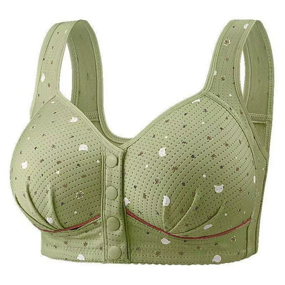 Ailaofu Plus Size Women's Bras Front Closure No Underwire Bra Push Up ...