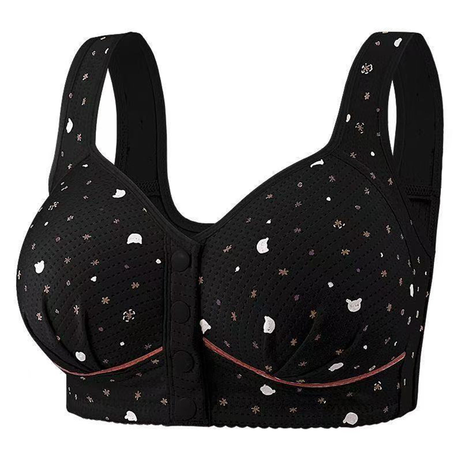Ailaofu Plus Size Women's Bras Front Closure No Underwire Bra Push Up ...