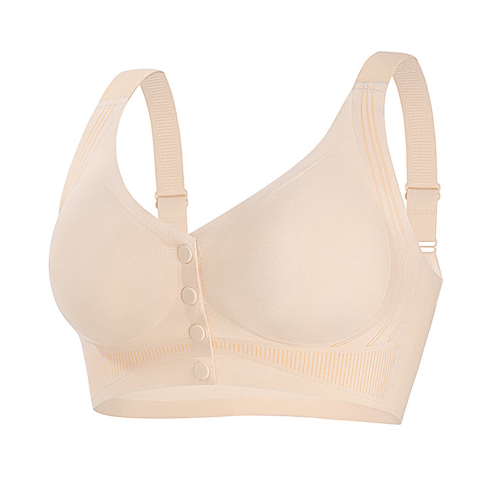 Ailaofu Plus Size Women's Bras Front Closure No Underwire Bra Push Up ...