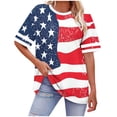 Ailaofu Plus Size Women's Round Neck Short Sleeve Top, Fashion Color ...