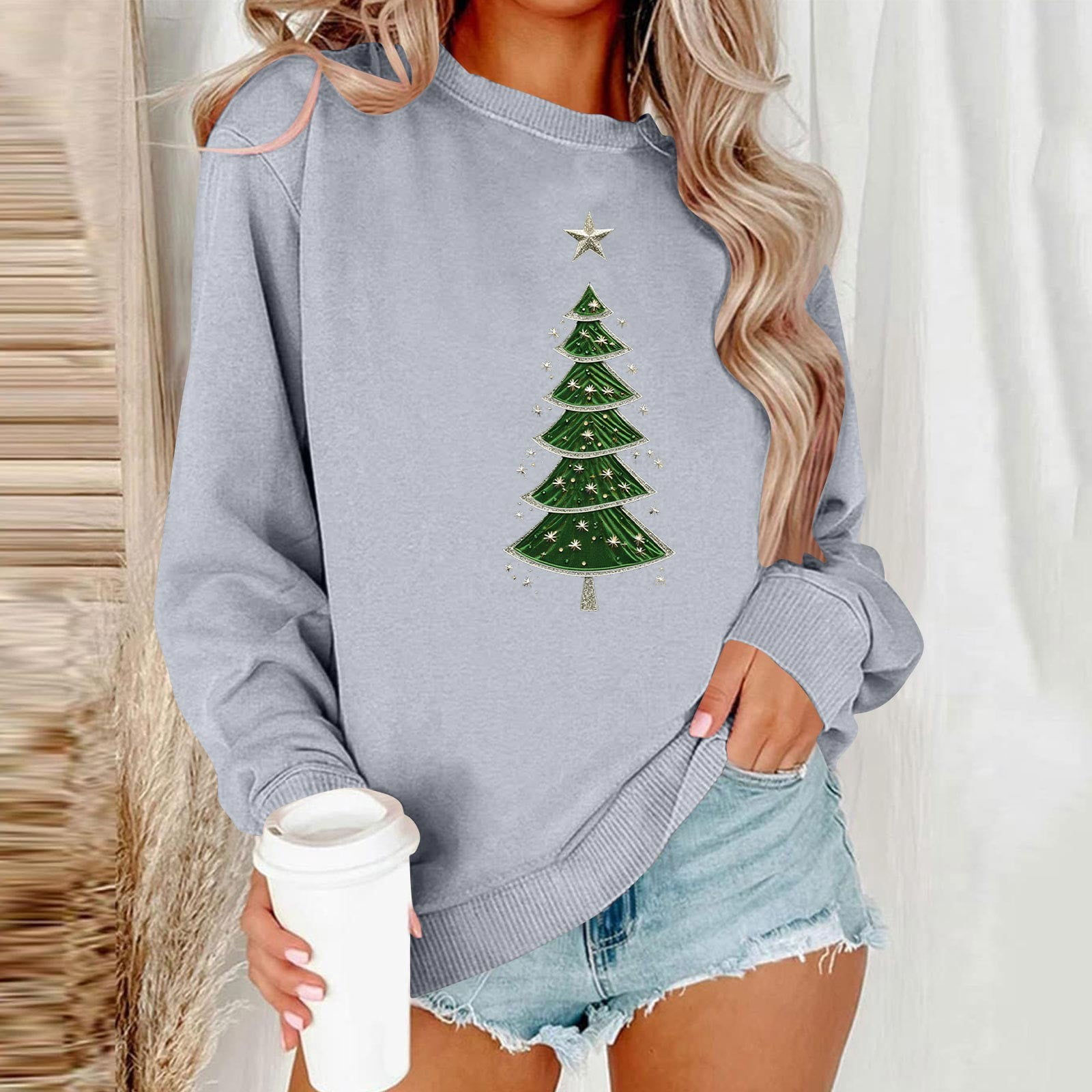 Ailaofu Snowflake Sweatshirt for Women Teen Girls Ugly Christmas ...