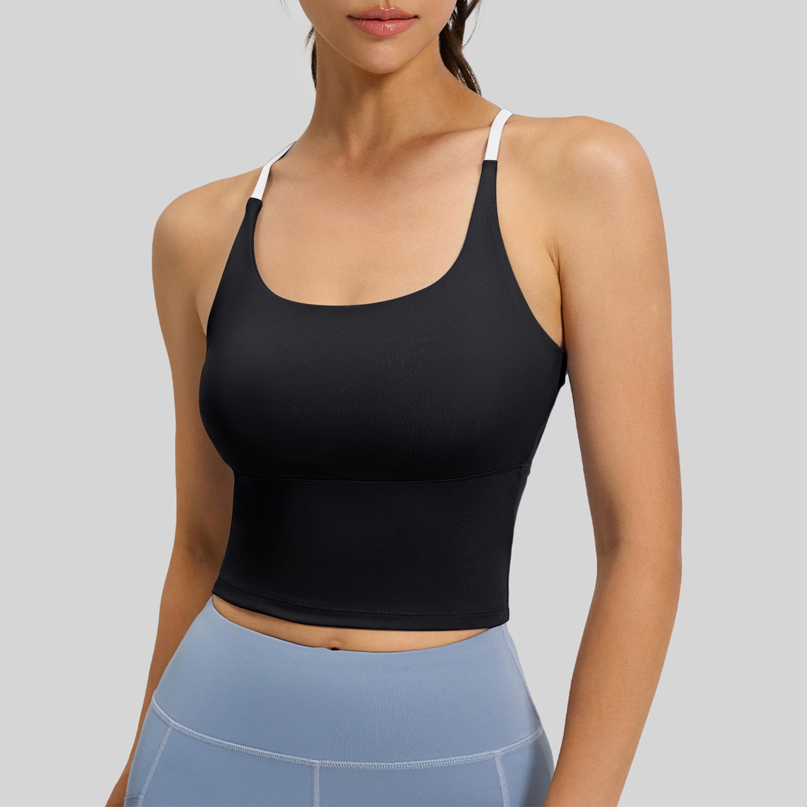 Ailaofu Sports Bras for Women Breathable Padded Wirefree Workout Crop ...