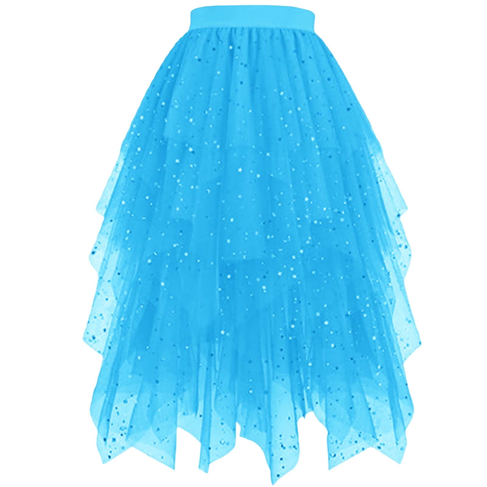 Ailaofu Tulle Skirts for Women Fairy A-Line Fluffy Mesh Layered Midi ...