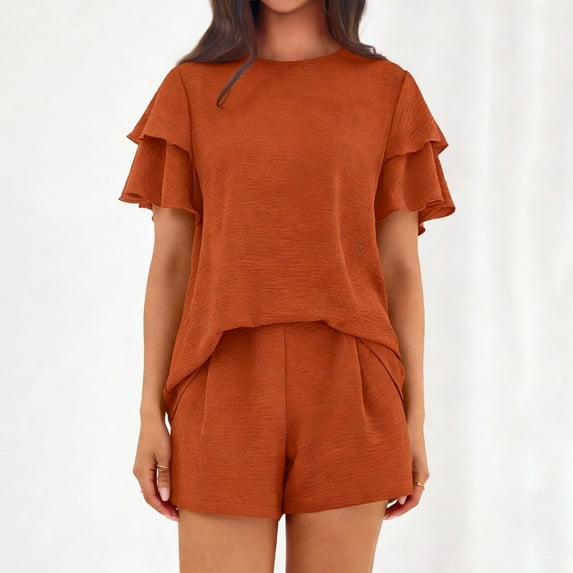 Ailaofu Two Piece Sets for Women 2026 Spring Summer Ruffle Sleeve ...