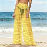 Ailaofu Women Sheer Mesh Pants See Through Bikini Bottom Swimsuit Cover ...