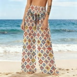 Ailaofu Women Sheer Mesh Pants See Through Bikini Bottom Swimsuit Cover ...