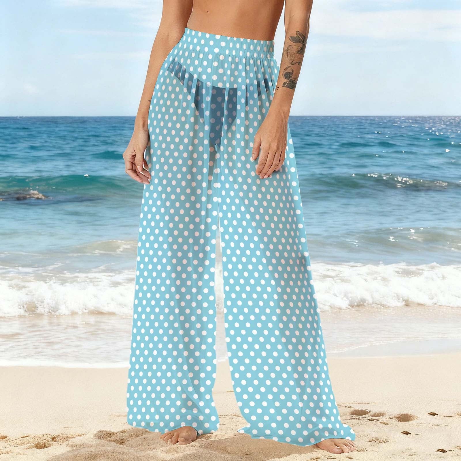 Ailaofu Women Sheer Mesh Pants See Through Bikini Bottom Swimsuit Cover ...