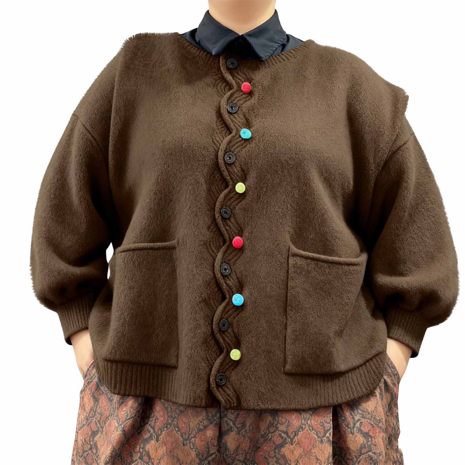Ailaofu Women's Cozy Chunky Oversized Cardigan Sweaters Plus Size V ...