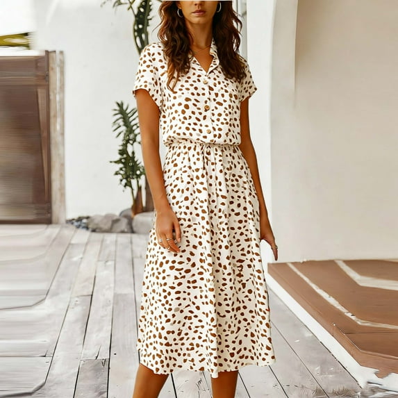 Ailaofu Women's Elegant Midi Length Dresses Vintage 50s Office Casual ...