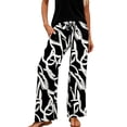 Ailaofu Women's Fashion Print Straight Long Pants, Elastic Pull-on ...