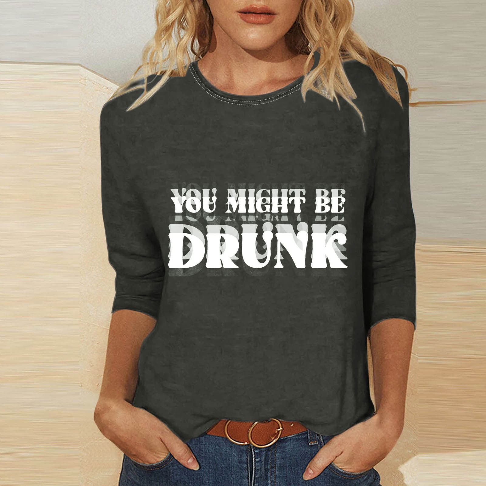 Ailaofu Women's Funny Graphic Shirts Crewneck Short Sleeve Letter ...