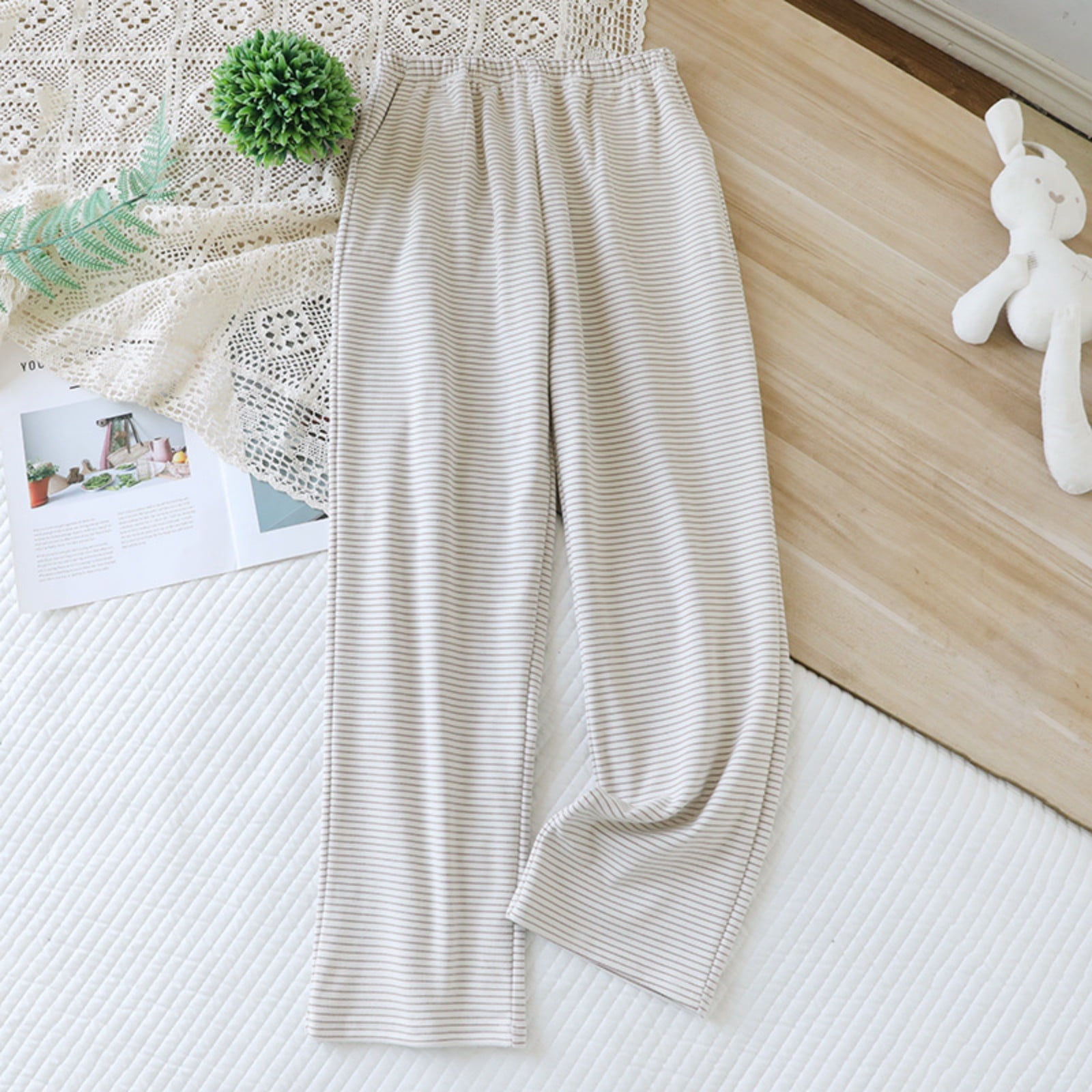 Ailaofu Women's Pajama Pants Elastic Band Loungewear Pj Sleep Pants Fall Basic Medium Waist Home ...