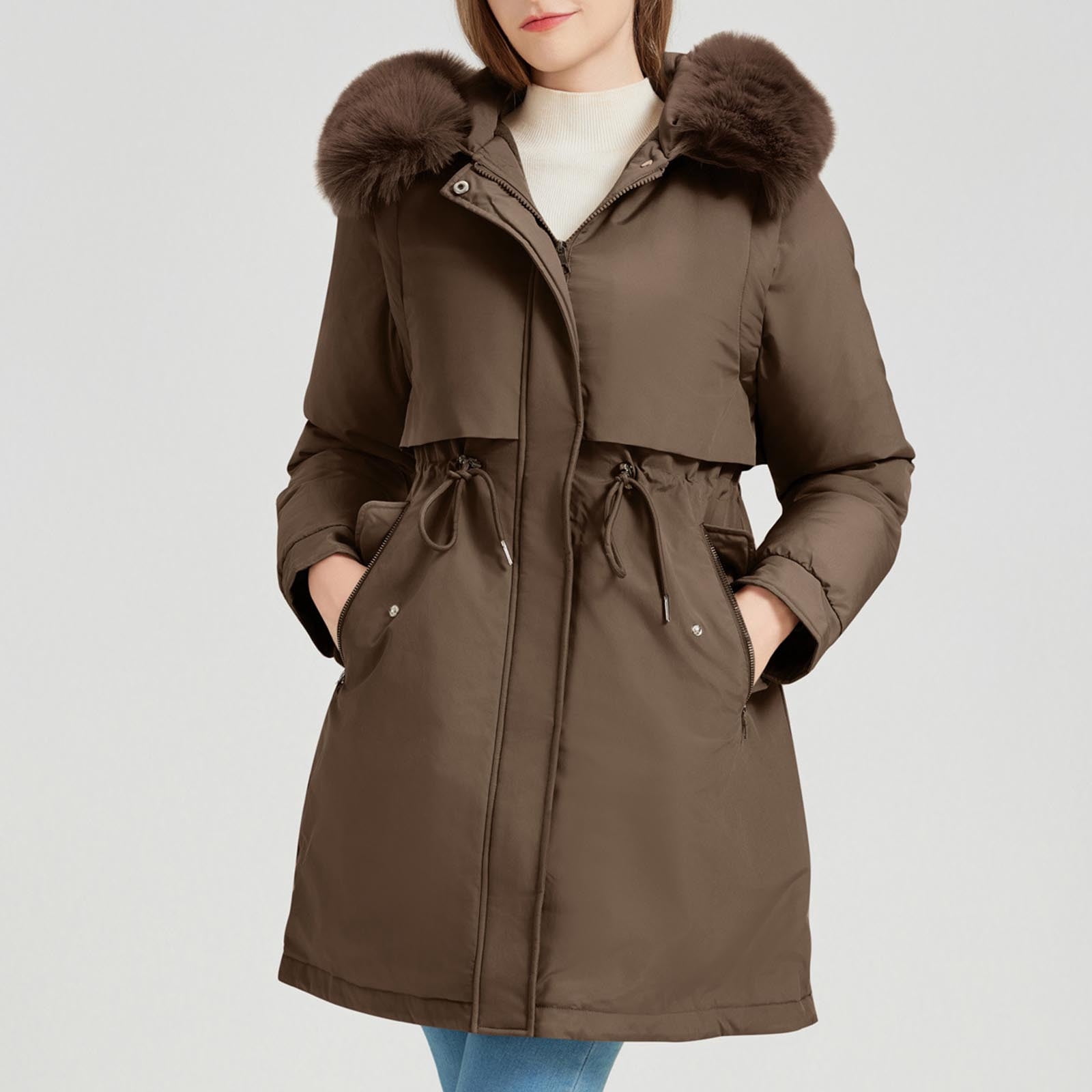 Ailaofu Women's Parka Coat Winter Warm Parka Jacket Parka Coat Long ...