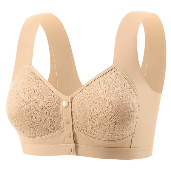 Ailaofu Women's Plus Size Wireless Bra Front Closure Lightweight Push ...