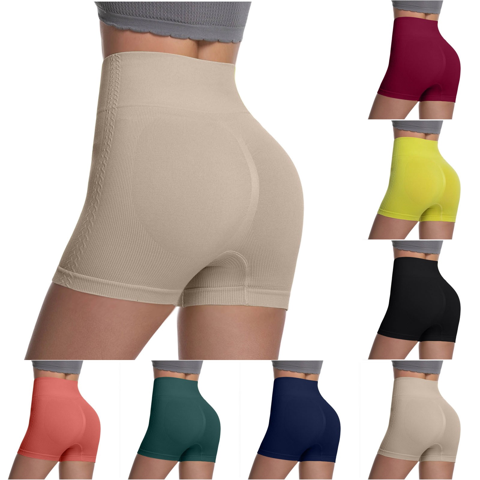 Ailaofu Women's Summer High Waist Tummy Control Biker Shorts Seamless ...