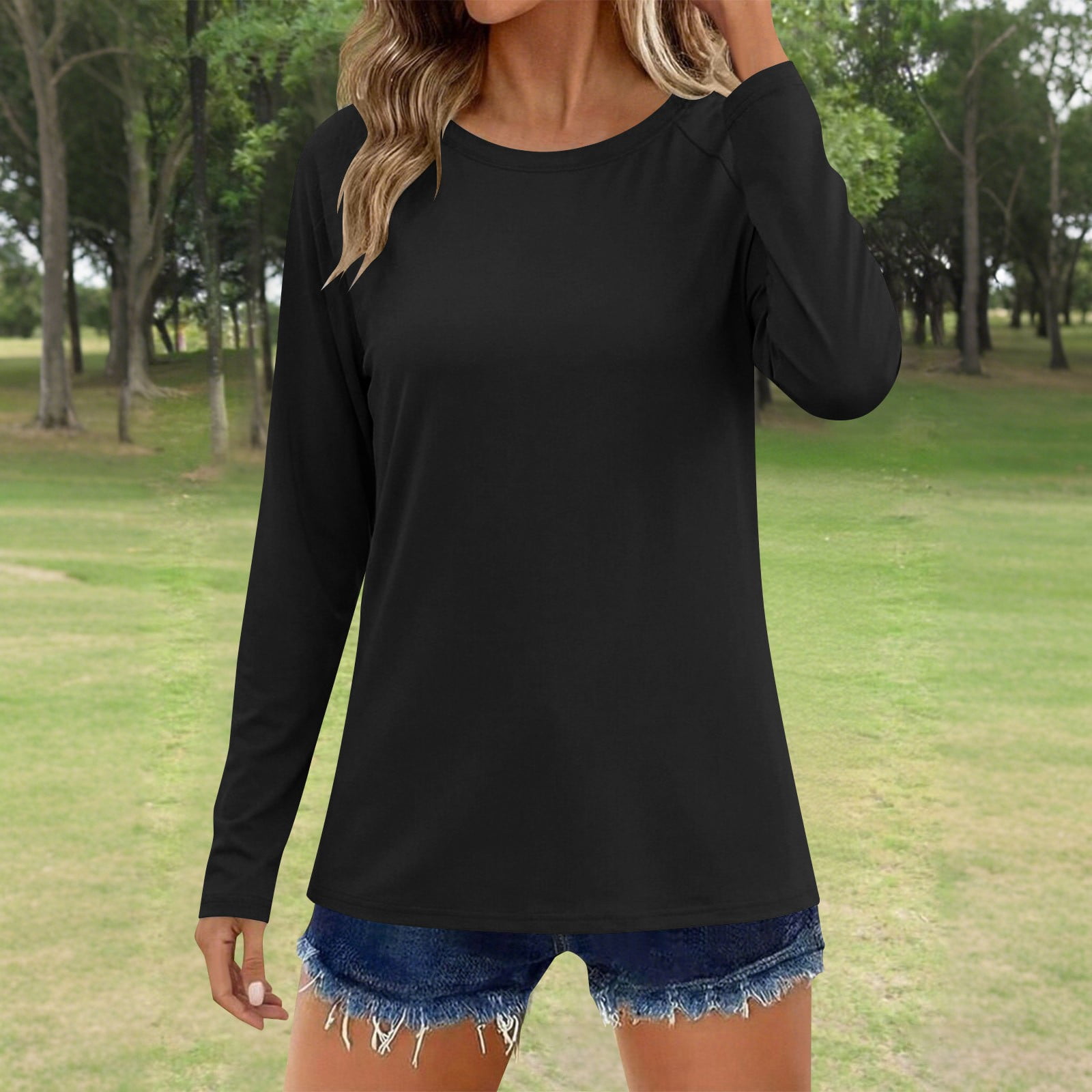 Ailaofu Women's Sun Shirts Protection Rash Guard Long Sleeve Swim ...