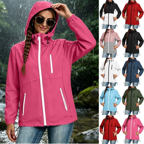 Ailaofu Women's Thin Sun Protective Outdoor Jacket, Hooded Waterproof ...