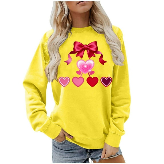 Ailaofu Womens Casual Crewneck Sweatshirt Long Sleeve Tops Cute ...
