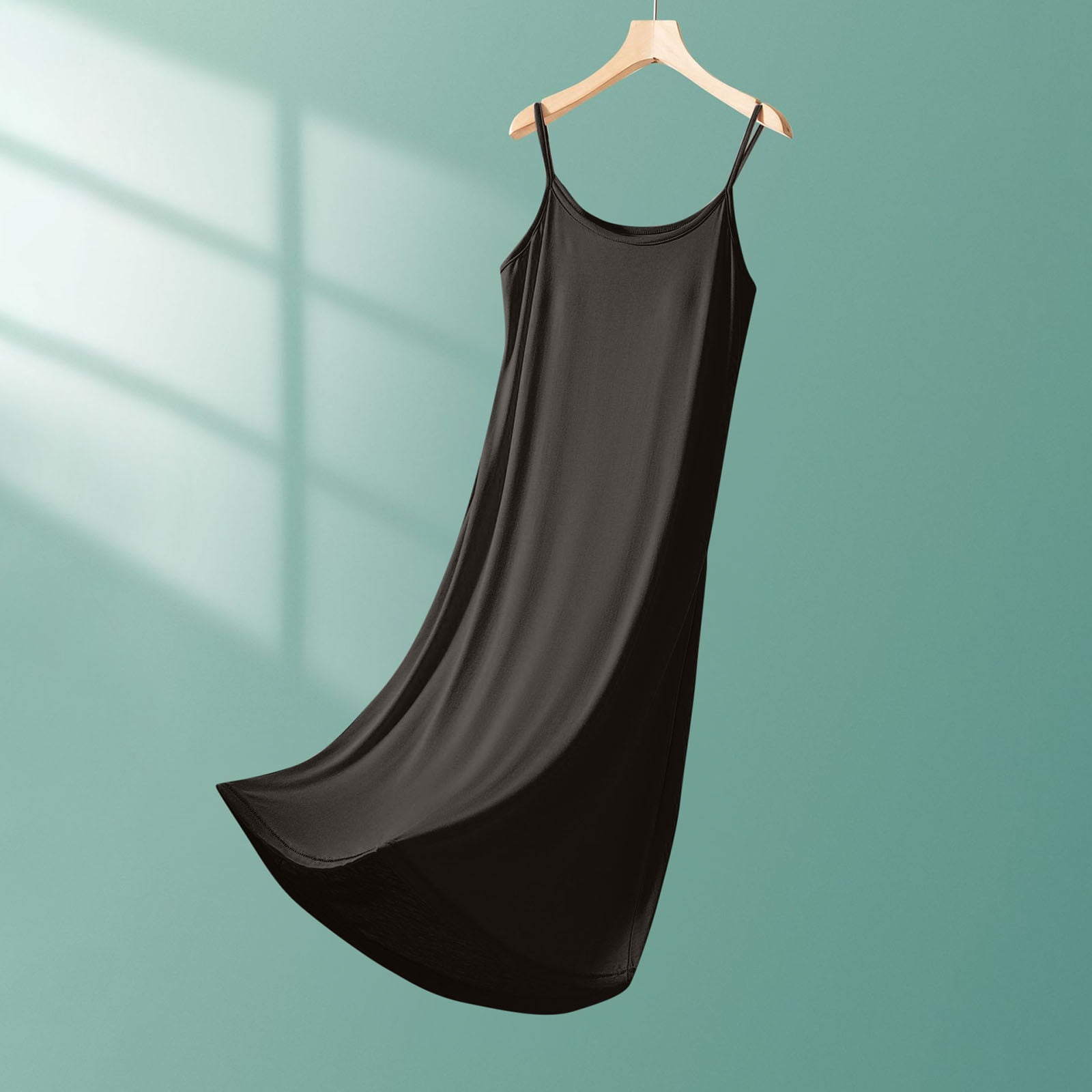 Ailaofu Womens Modal Nightgown Full Slip Midi Loose Dress Spaghetti ...