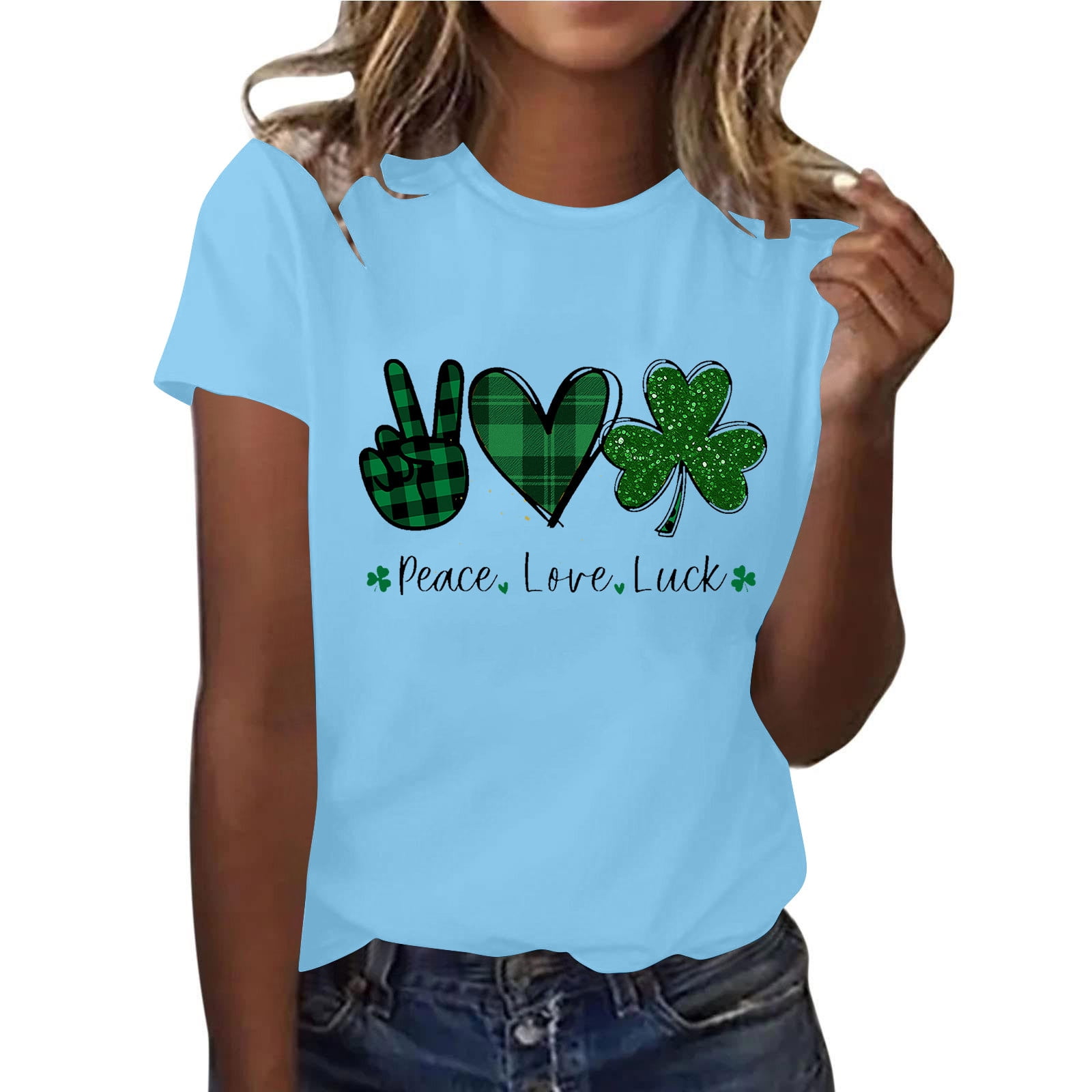 Ailaofu Womens St Patricks Day Shirt Green Shamrock Luck Shirts St ...
