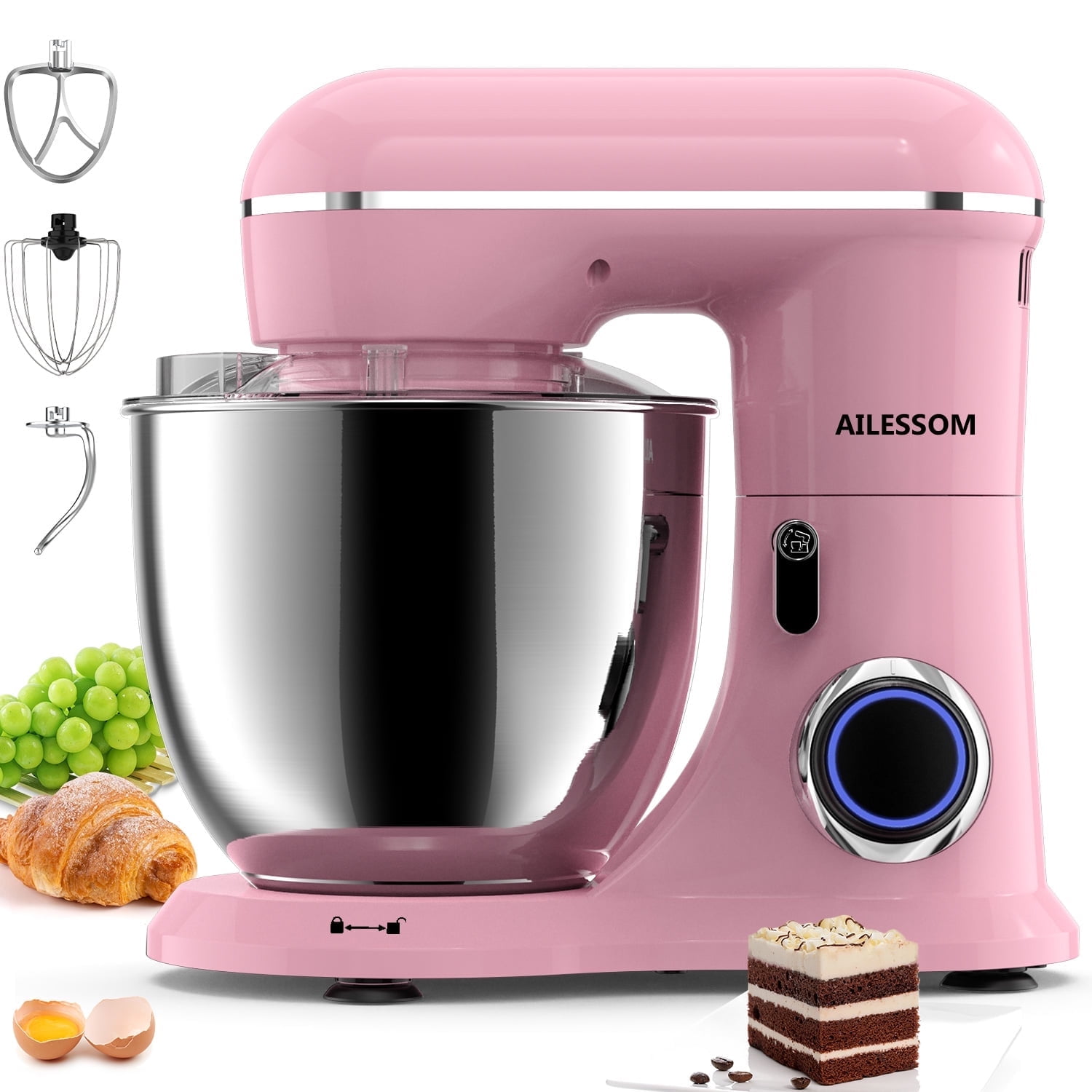 AILESSOM Stand Mixer 6.5 QT with 10-Speed Tilt-Head Kitchen Electric ...
