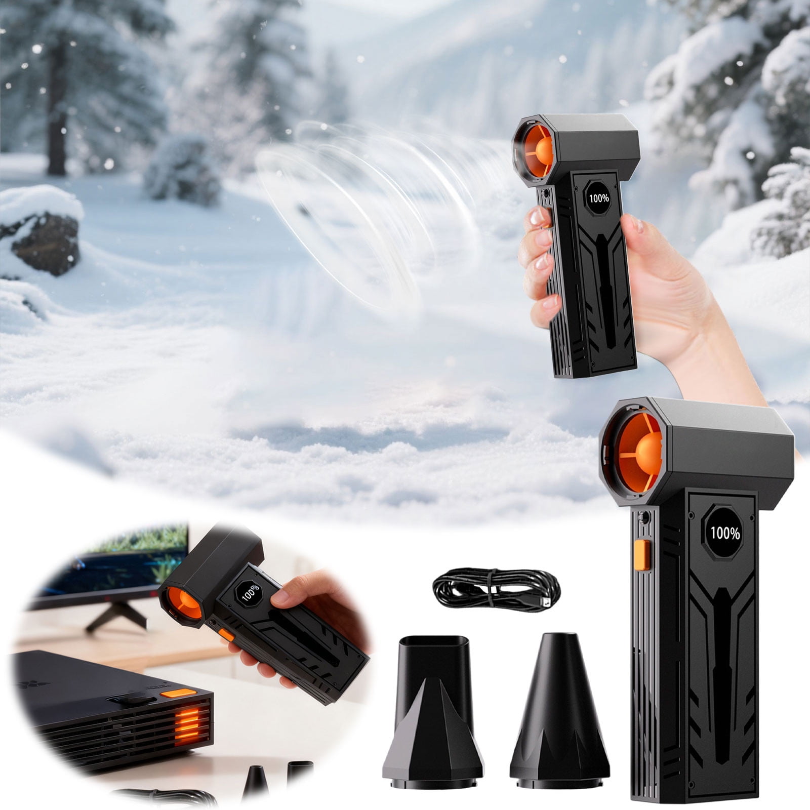 Ailezt Handheld Fan Blower Portable High Speed Air Duster With 100 ...