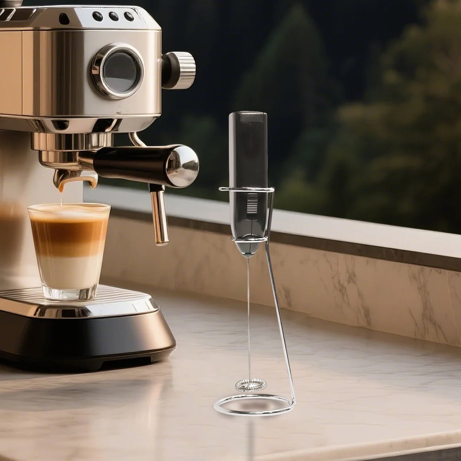 Ailezt Milk Frother Stand Holder Stainless Steel Coffee Mixer Handheld ...