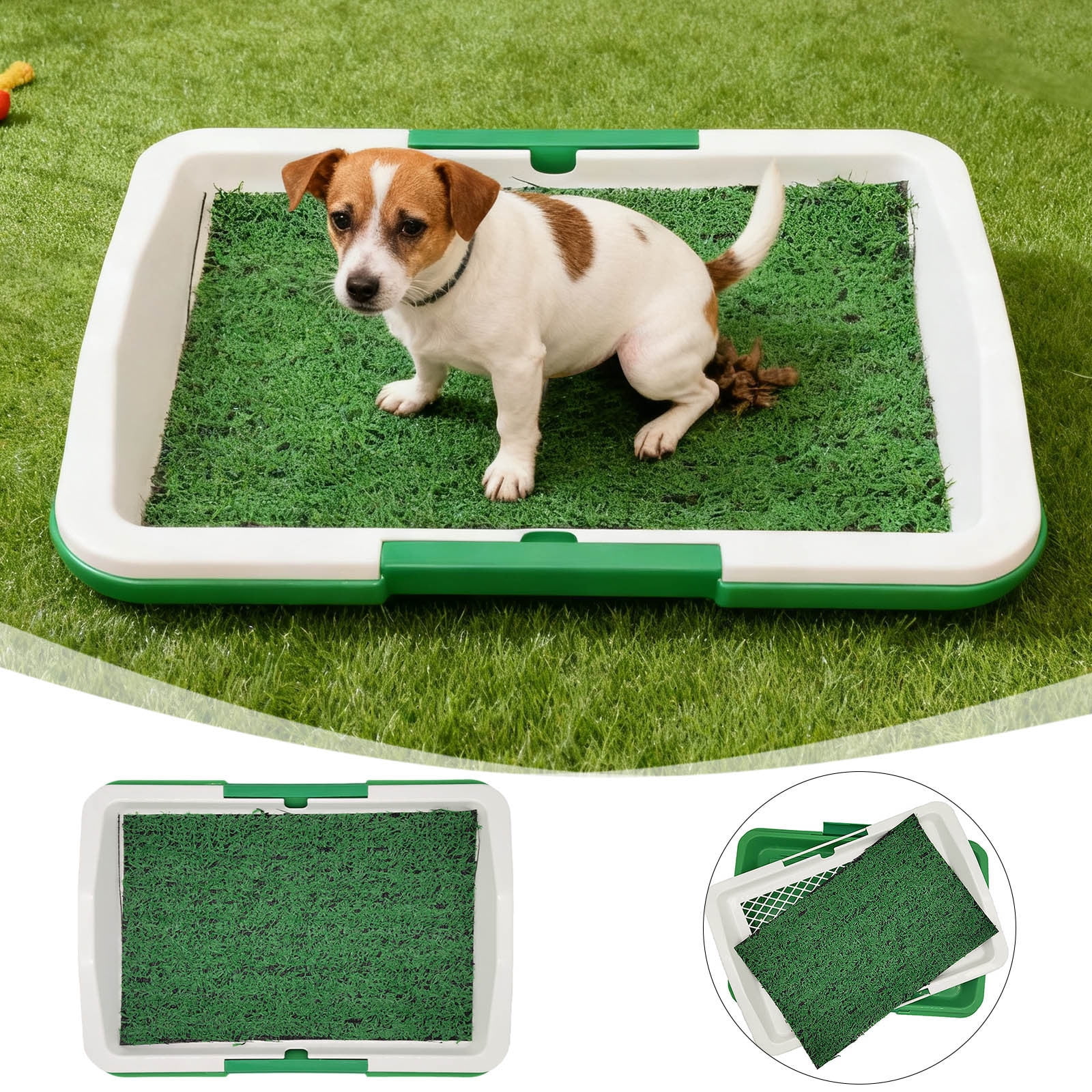 Ailezt Pet Artificial Grass Pee Pad with Tray - Grid Panel 17.72x12.2 ...