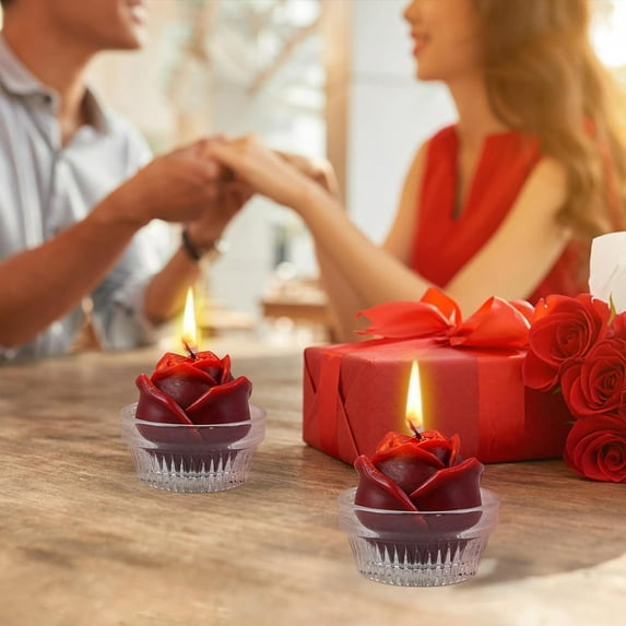 Ailezt Rose Shaped Candles Decorate The Table Top To Brighten Up ...