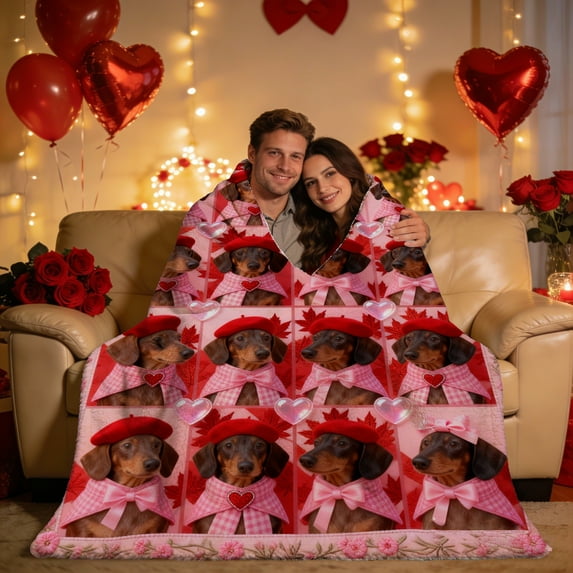 Ailezt Valentine's Day Animal Themed Cozy Flannel Throw Blanket For ...