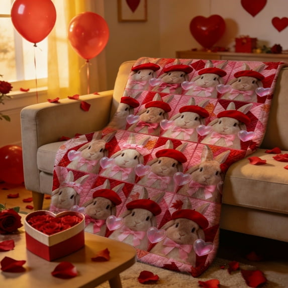 Ailezt Valentine's Day Animal Themed Cozy Flannel Throw Blanket For ...