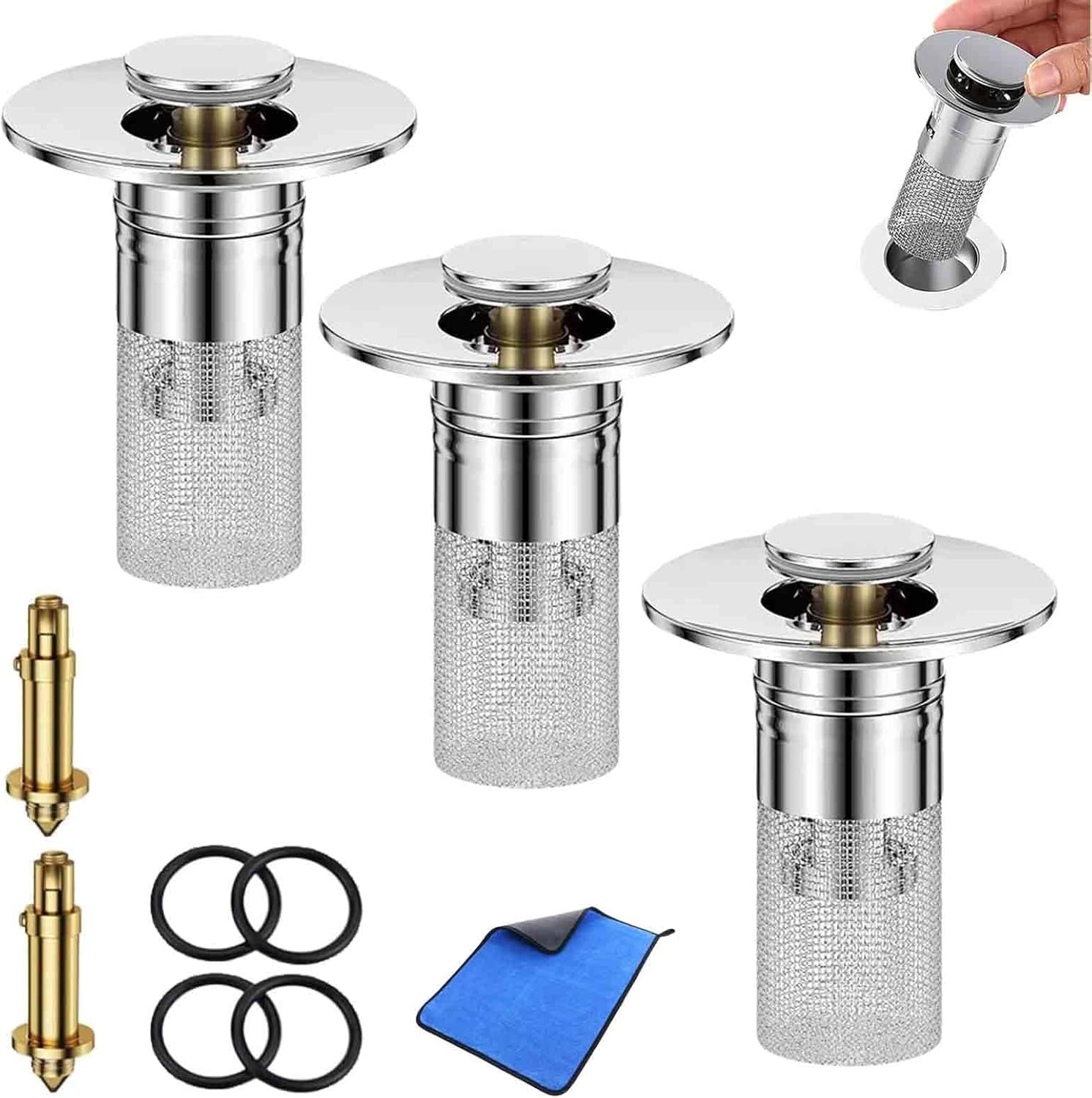 Ailsion Drain Filter, Easepicks Pop up Sink Drain Strainer Bathroom ...