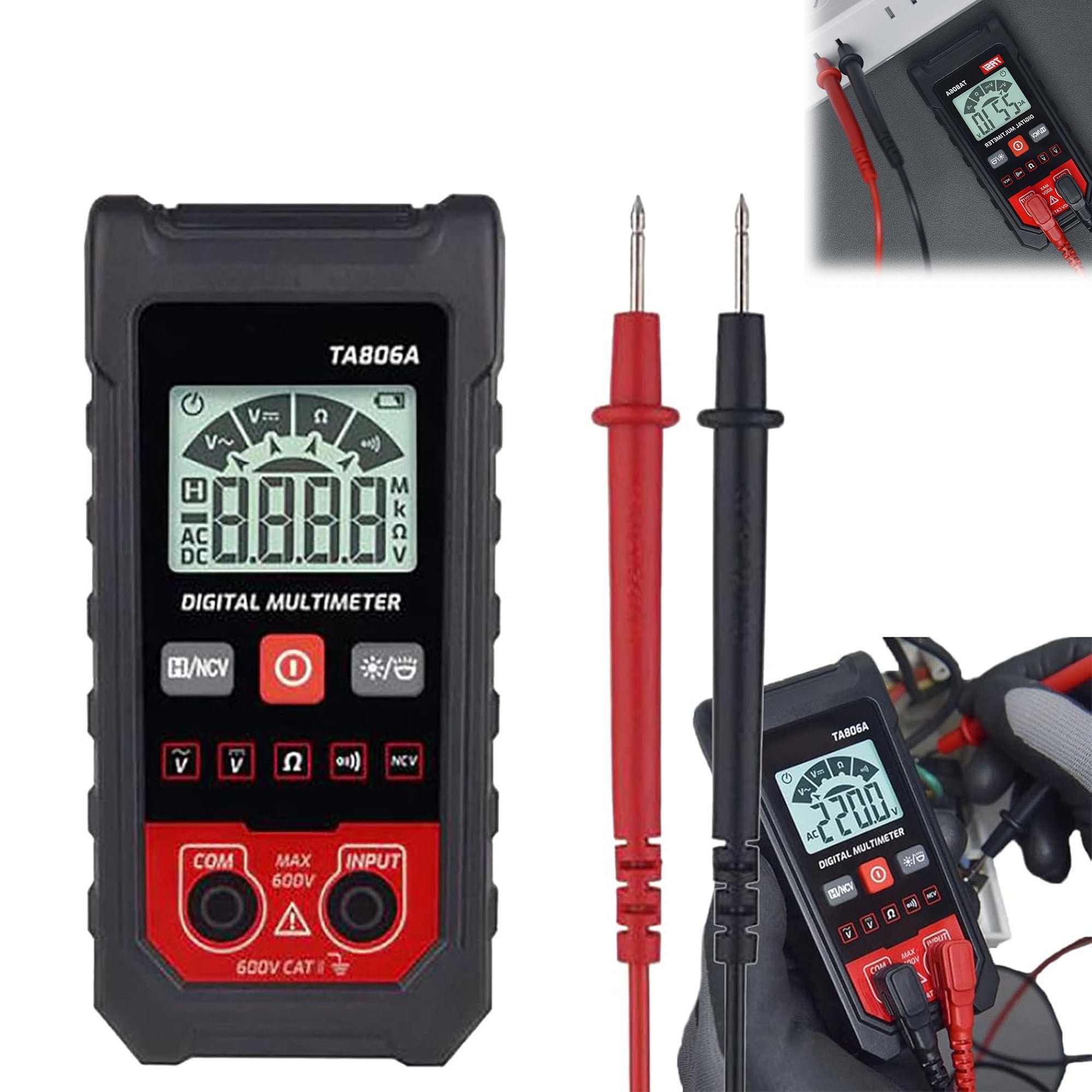 Ailsion Multimeter, Compact Digital Multimeter Tester with Automatic ...