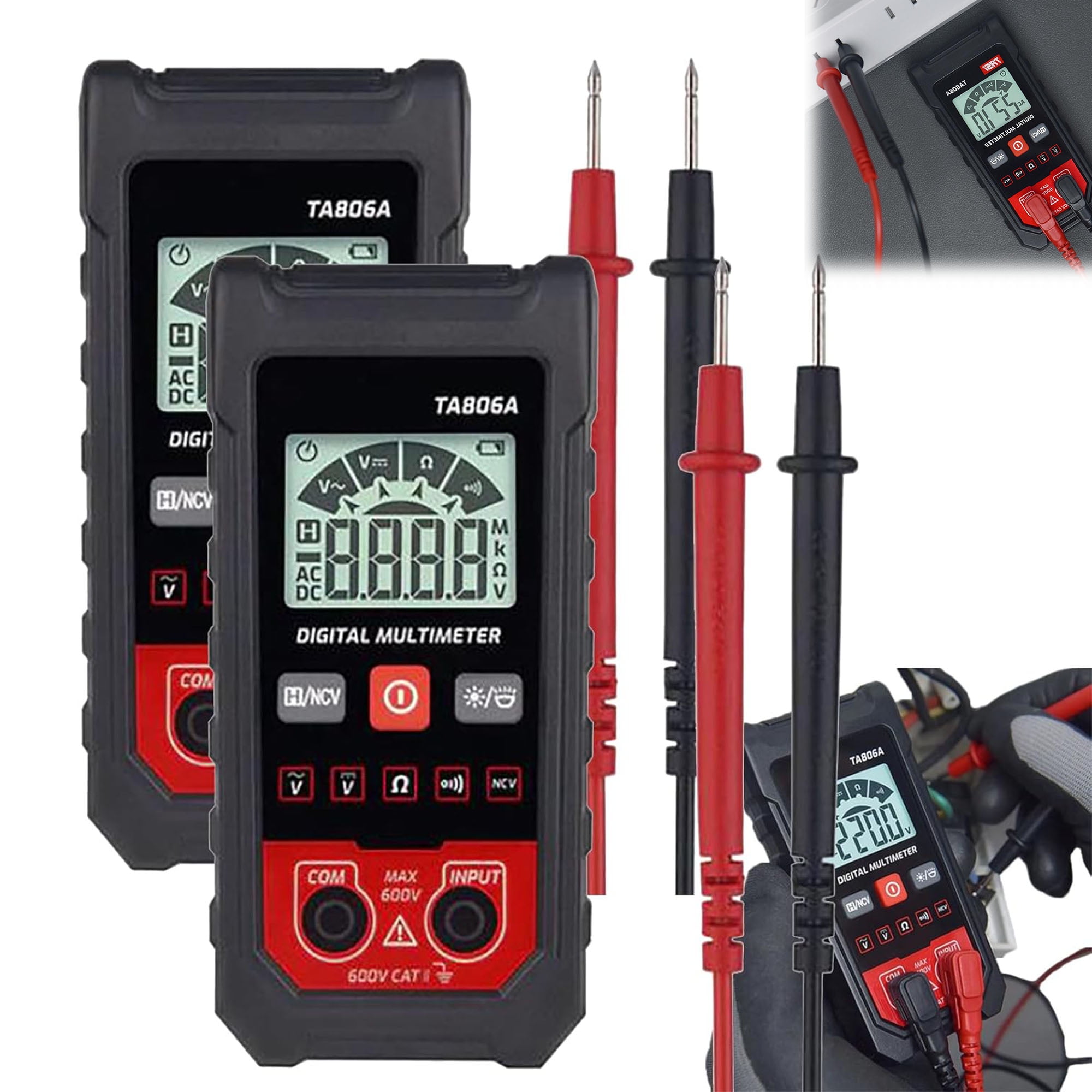 Ailsion Multimeter, Compact Digital Multimeter Tester with Automatic ...